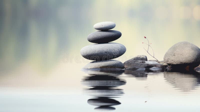 Balanced Stones: a Gravity-Defying Sculpture of Harmony. Generative AI ...