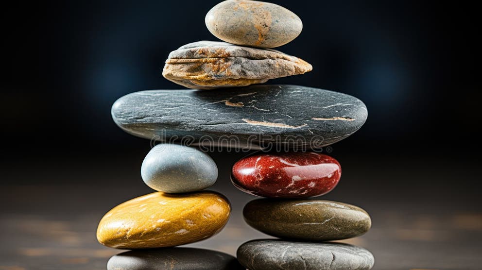 Balanced Stones: a Gravity-Defying Sculpture of Harmony. Generative AI ...