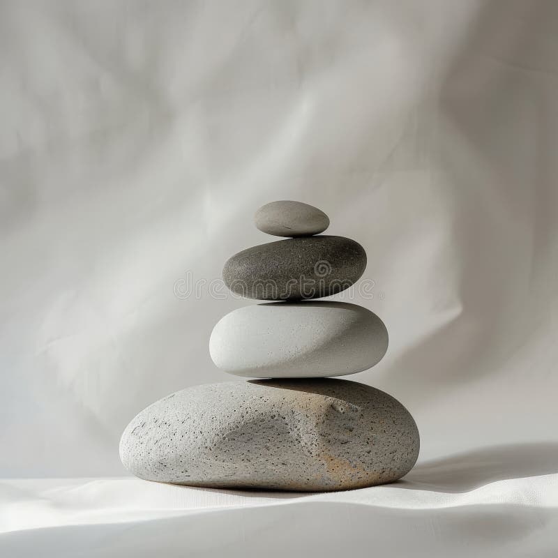 Balanced Stones in Minimalist Composition Stock Illustration ...