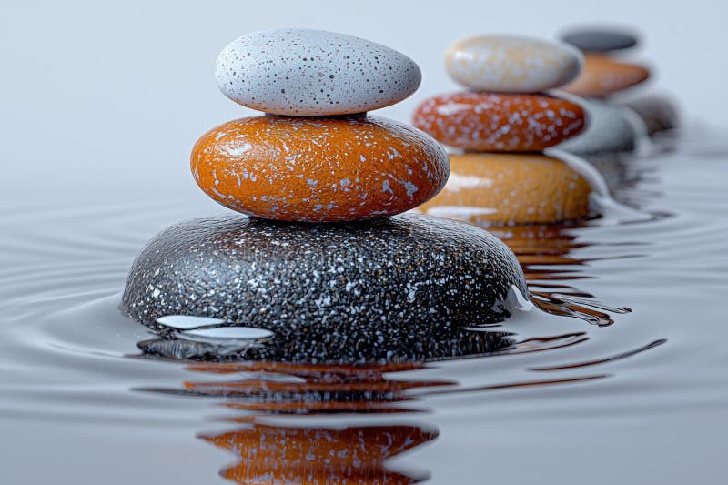 Balanced Stones in Nature Setting. Stock Illustration - Illustration of ...