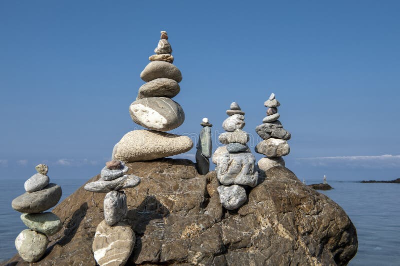 Stone Balance stock image. Image of mind, stone, beach - 255844571