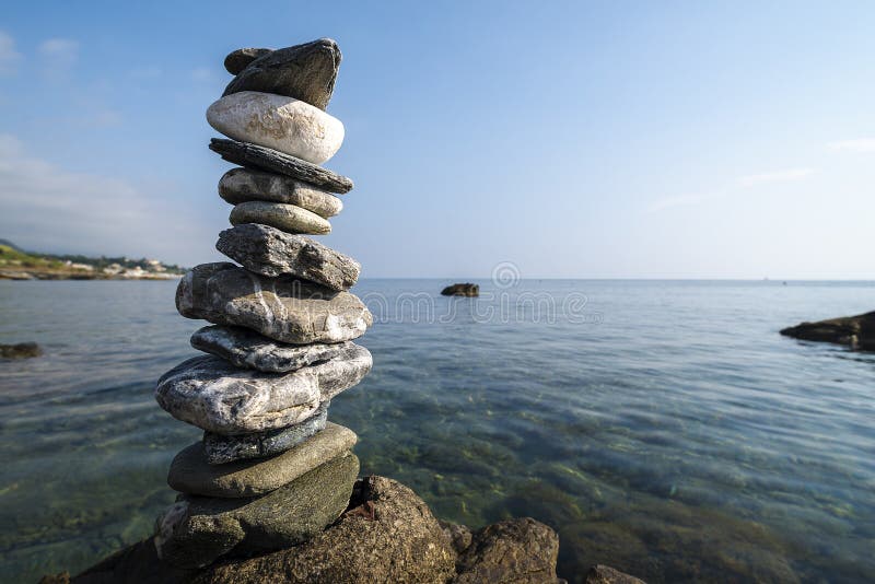 Stone Balance stock photo. Image of seascape, nature - 329347324