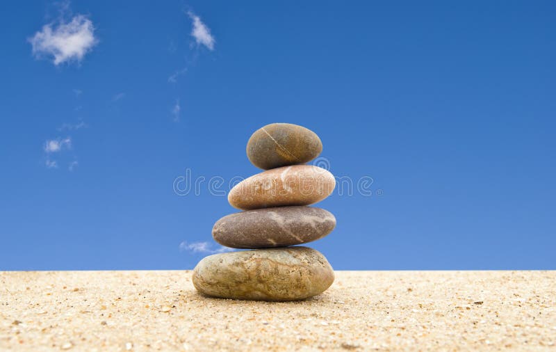 Balanced stones on beach stock image. Image of closeup - 2897033