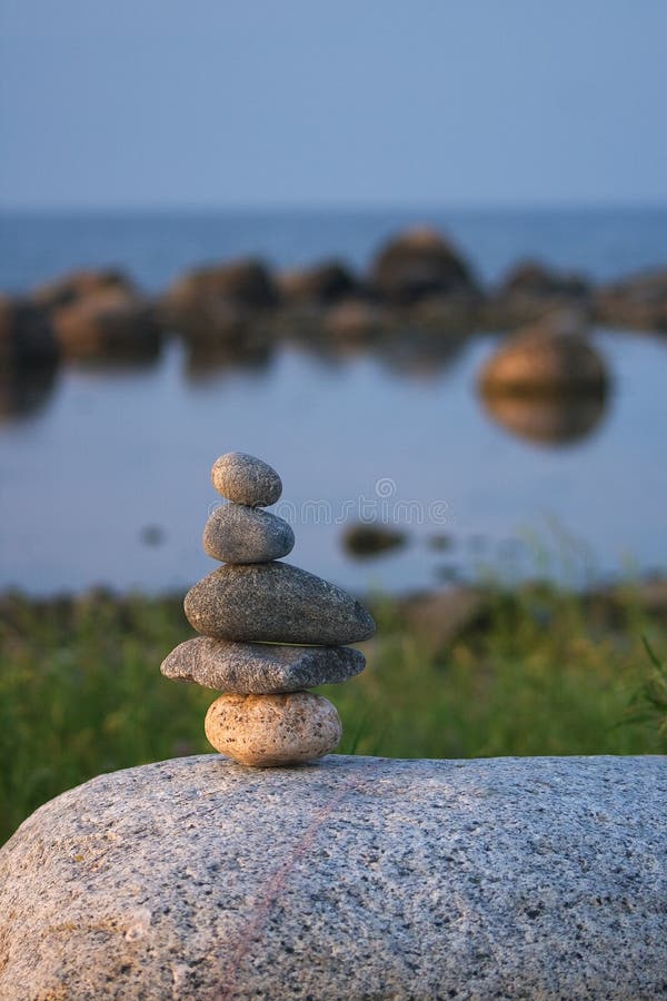 Balanced stones stock image. Image of coastline, aqua - 34948227