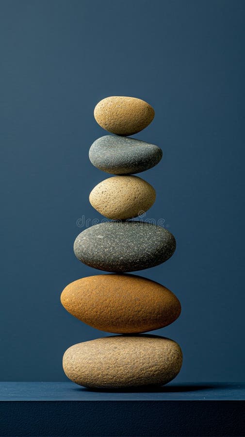 The Balanced Stones Stack, Serenity, Wellness, and Mindfulness Image is ...