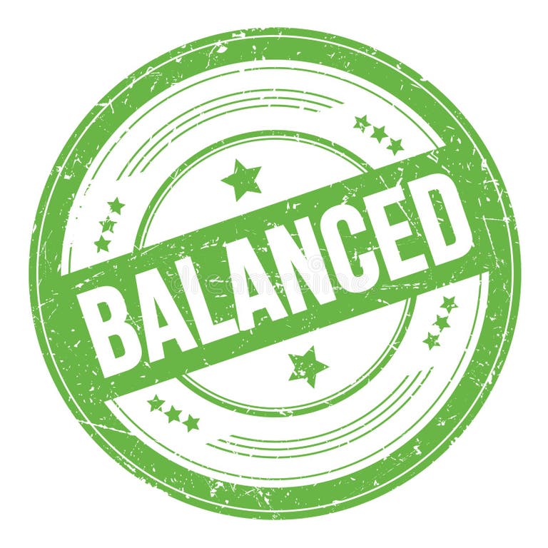 BALANCED Text on Green Round Grungy Stamp Stock Illustration ...