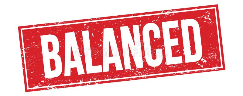 BALANCED Text on Red Grungy Rectangle Stamp Stock Illustration ...