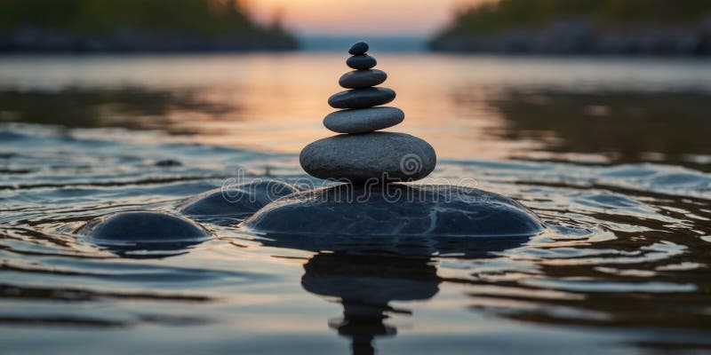 Balanced Zen Pebbles Creating a Sense of Peace and Tranquility on a ...