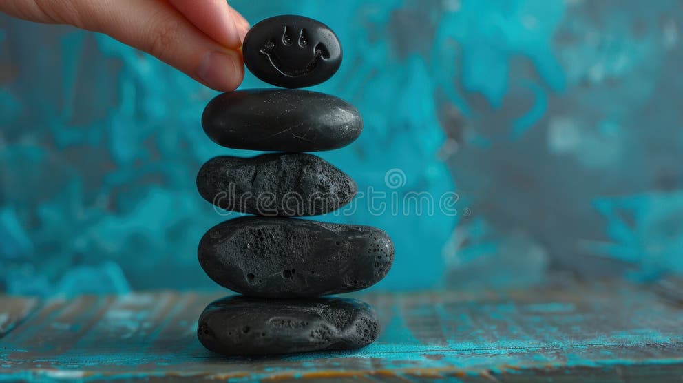 The Balanced Zen Stones.AI Generated Image Stock Photo - Image of ...