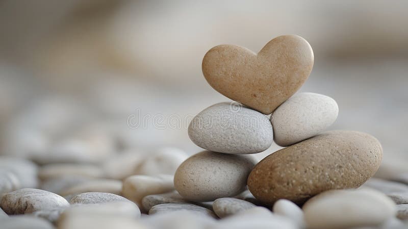 Balanced Zen Stones with Heart Shape Symbolizing Wellness and ...