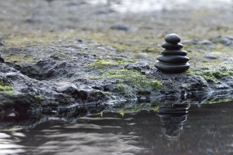 Balanced Zen Stones stock image. Image of blue, concept - 171937485