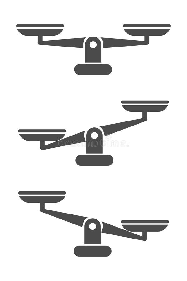 Balance Icon Set with Different Positions of the Bowls. Flat Style ...