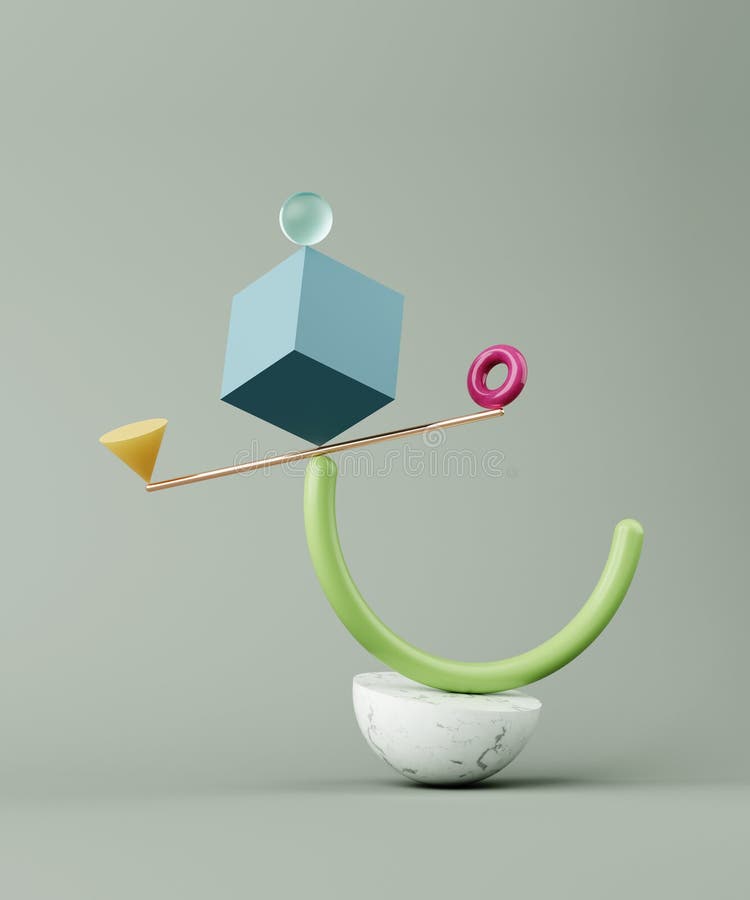 Balancing Abstract 3d Rendering Composition. the Concept of Balance ...