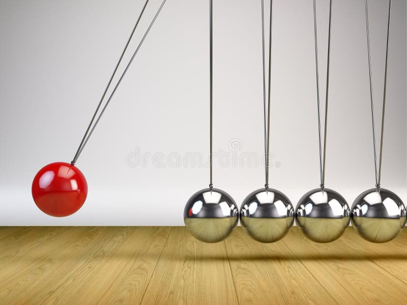 Balancing Balls Newton S Cradle Stock Illustration - Illustration of ...
