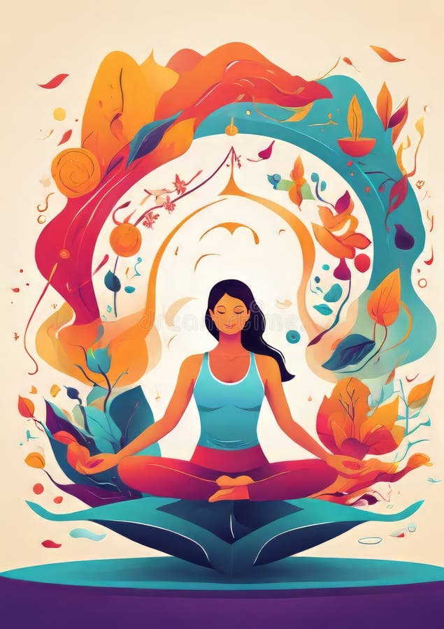 Balancing the Body and Mind through Yoga in the Lotus Position Stock ...