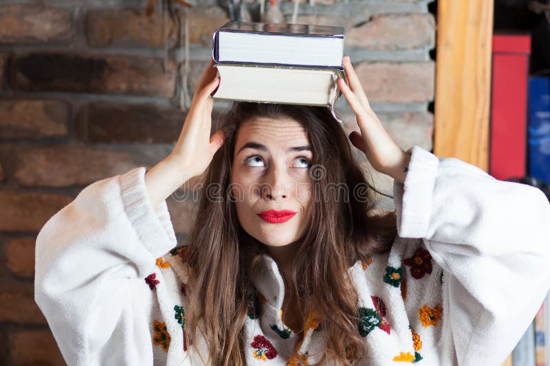 Woman Balancing Books Her Head Stock Photos - Free & Royalty-Free Stock ...