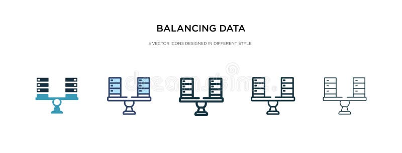 Balancing Data Icon in Different Style Vector Illustration. Two Colored ...
