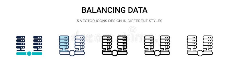 Balancing Data Icon in Filled, Thin Line, Outline and Stroke Style. Vector Illustration of Two ...