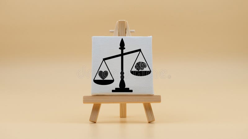 Balancing Emotions and Intellect in Art Displayed on a Mini Easel Stock ...