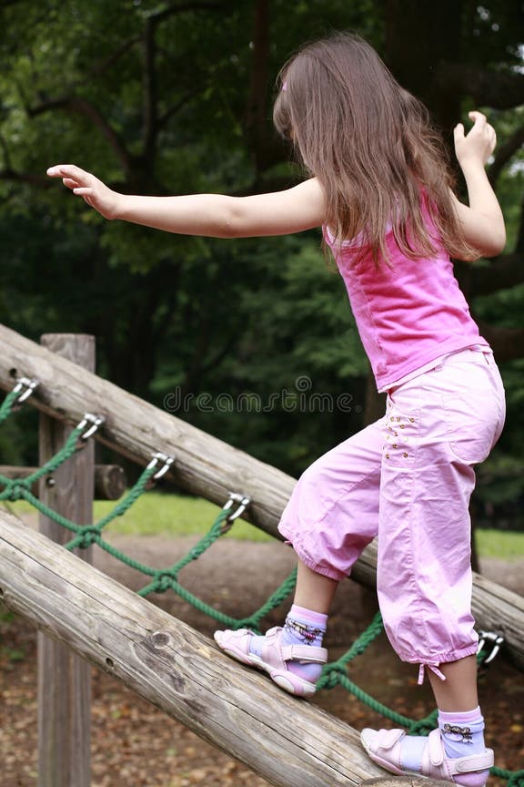 Balancing girl stock image. Image of bridge, small, height - 2831173
