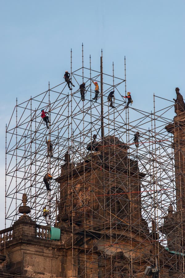 Balancing on History: Workers Scale Scaffolding Around an Ancient ...