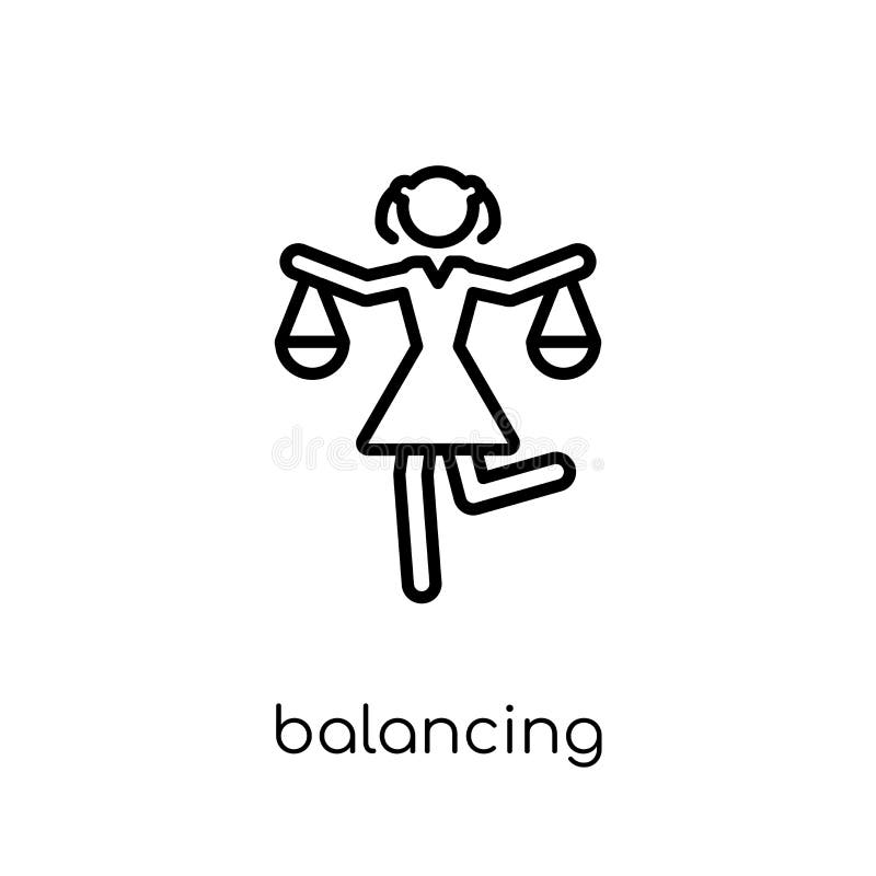 Balancing Icon In Different Style Vector Illustration. Two Colored And ...