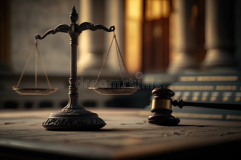 Balancing Justice: a Detailed Look at the Scales of Justice on a Table ...