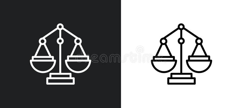 Balancing Outline Icon in White and Black Colors. Balancing Flat Vector ...
