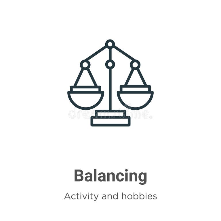 Balancing Outline Vector Icon. Thin Line Black Balancing Icon, Flat ...