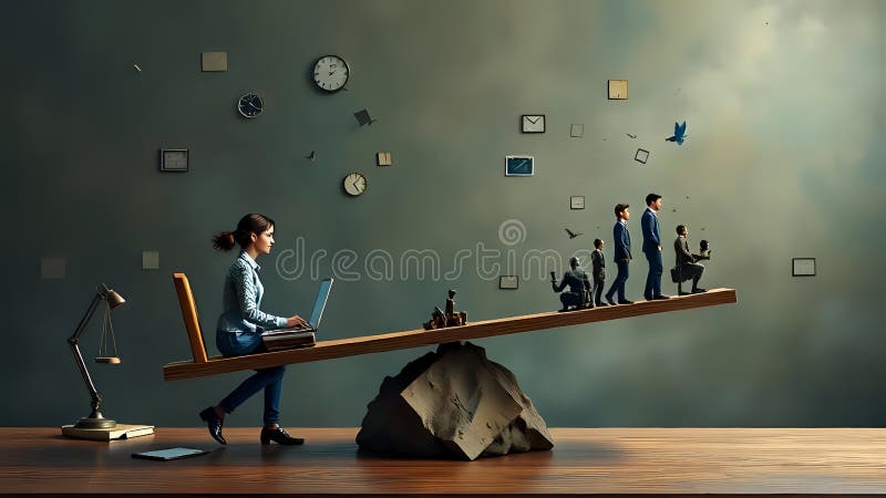 Balancing Productivity and Innovation Stock Image - Image of room ...