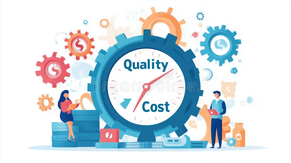 Balancing Quality and Cost for Optimal Efficiency in a Modern Workspace Stock Photo - Image of ...