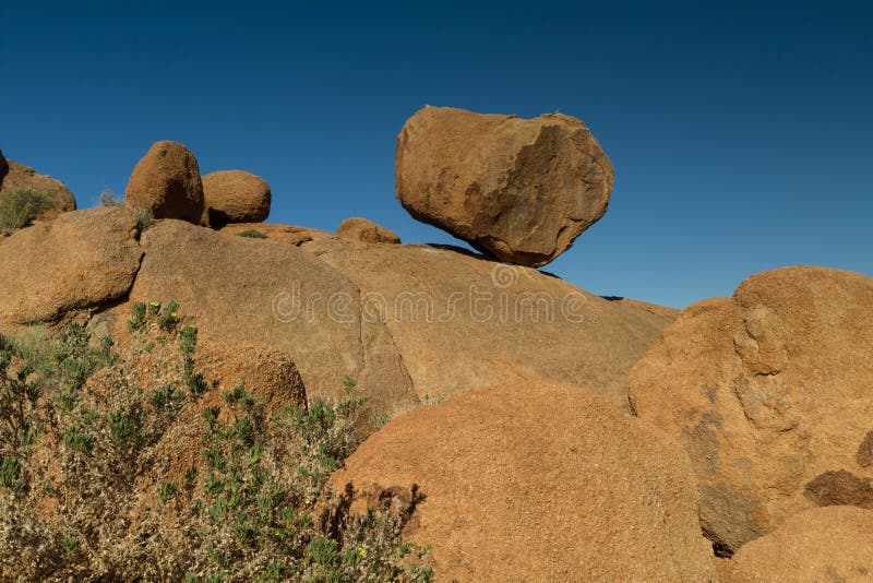 Balancing Rock at Damaraland Stock Image - Image of desert, panorama ...