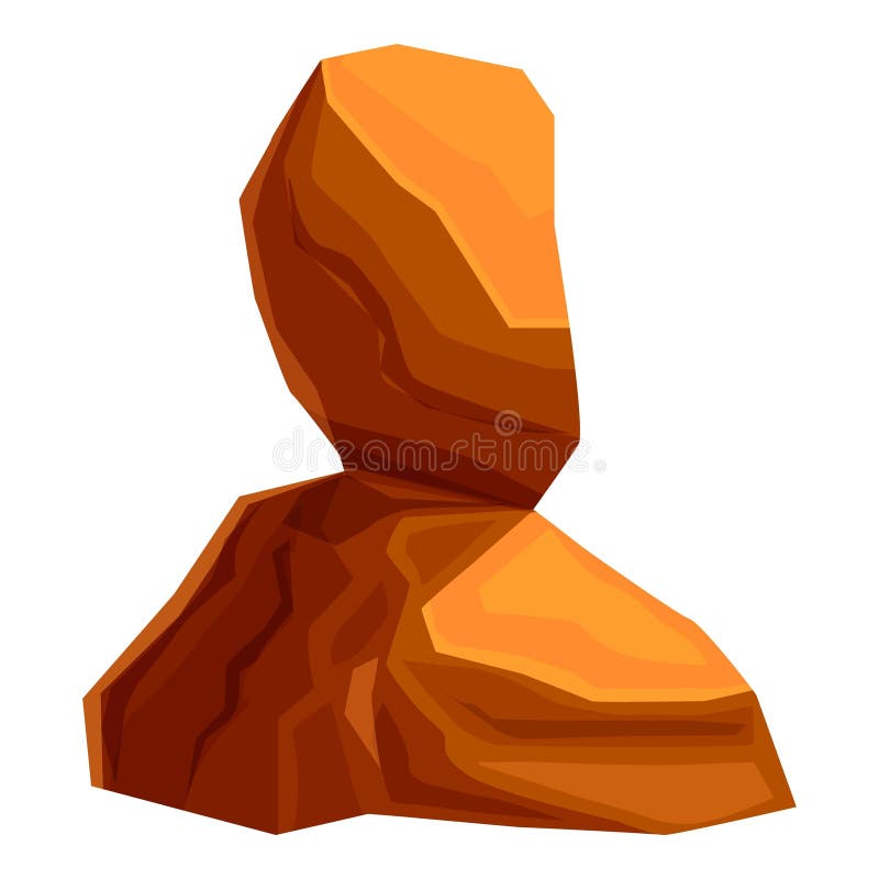 Balancing Rock Standing on Another Rock Formation Stock Vector ...