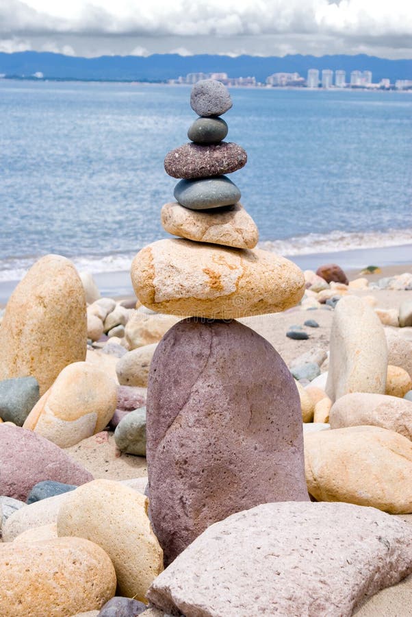 Rock Balancing by the Ocean Stock Image - Image of rock, stones: 302965