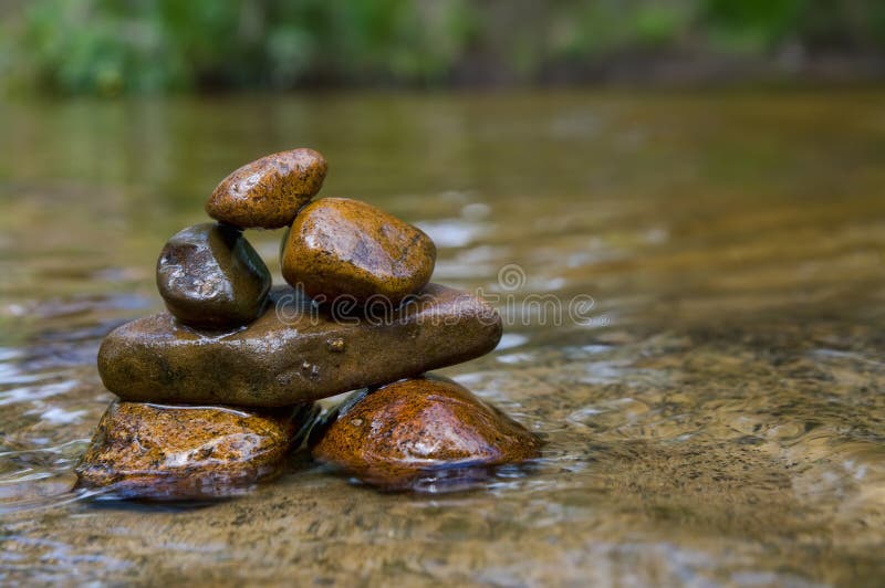 Balancing rocks stock image. Image of creek, stack, balancing - 7293651