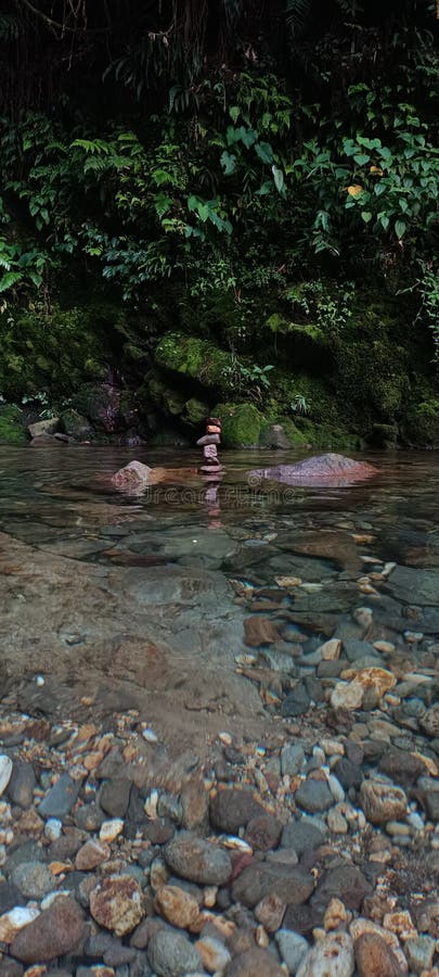 Balancing Rocks in Clear River Water Stock Image - Image of water ...