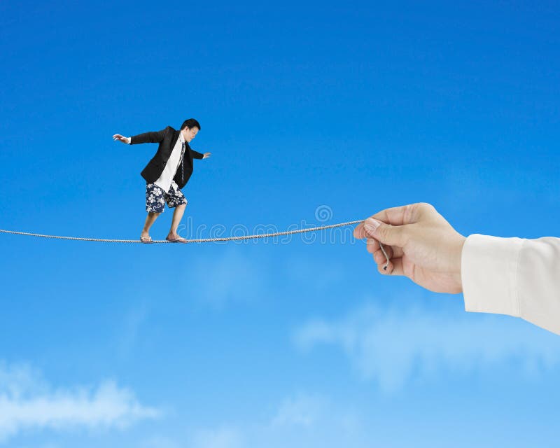 Balancing on rope stock image. Image of acrobatic, circus - 38403991