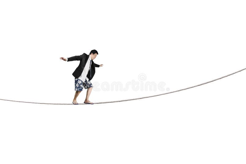 Balancing on rope stock photo. Image of insurance, management - 38681132