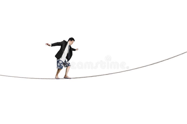 Balancing on rope stock photo. Image of insurance, management - 38681132