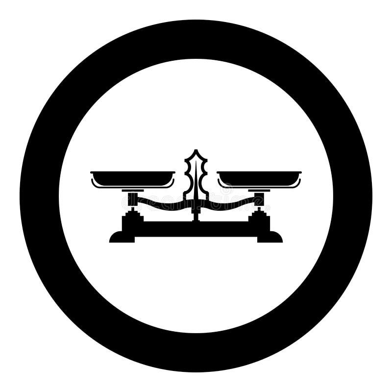 Balancing Scales Store Weigher Libra Icon in Circle Round Outline Black ... Balancing Scales Store Weigher Libra Icon in Circle Round Outline Black ...