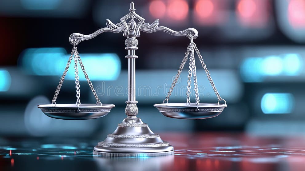 Balancing Scales Symbolizing Justice in a Modern Setting Stock ...