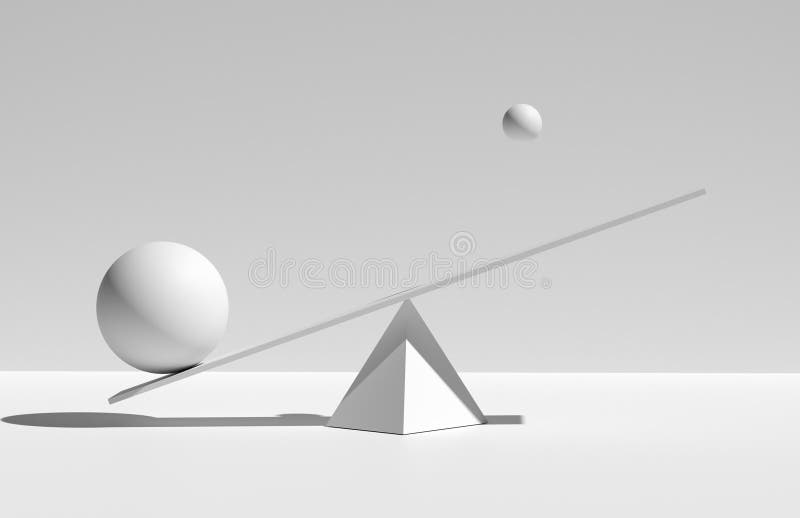 Balancing Spheres on Minimalist Seesaw Stock Illustration ...