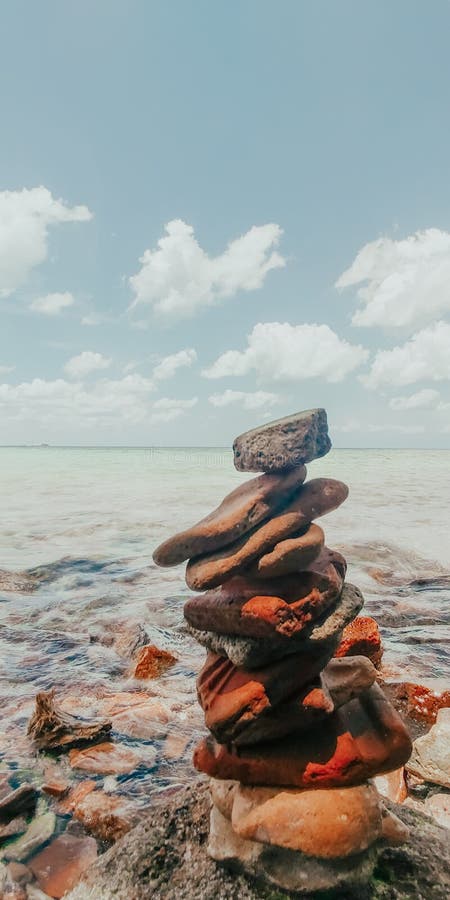 Balancing Stone stock photo. Image of summer, island - 262472804
