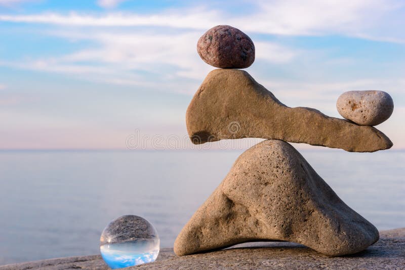Balancing Stones Zen Garden Stock Image - Image of balancing, japanese ...