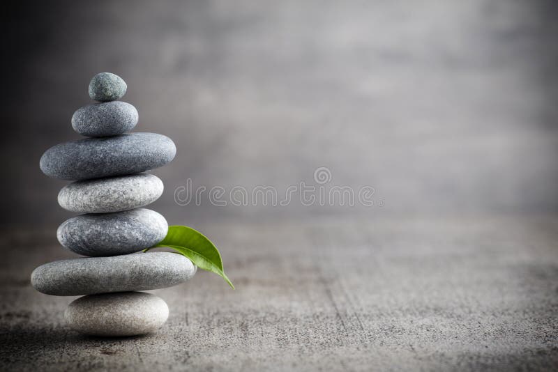 Balancing Stones on the Grey Background Stock Photo - Image of ...