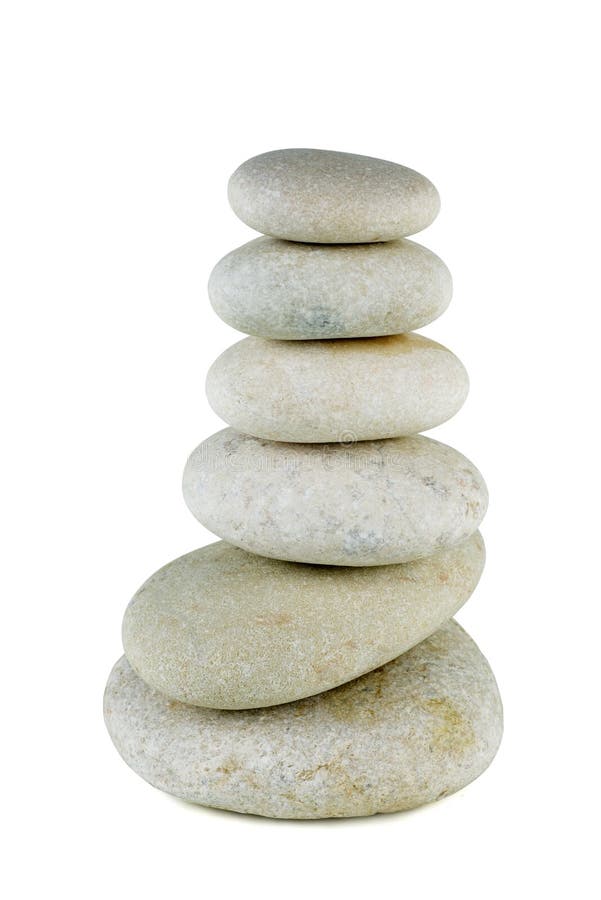 Balancing Stones Isolated on White Stock Image - Image of buddhism ...