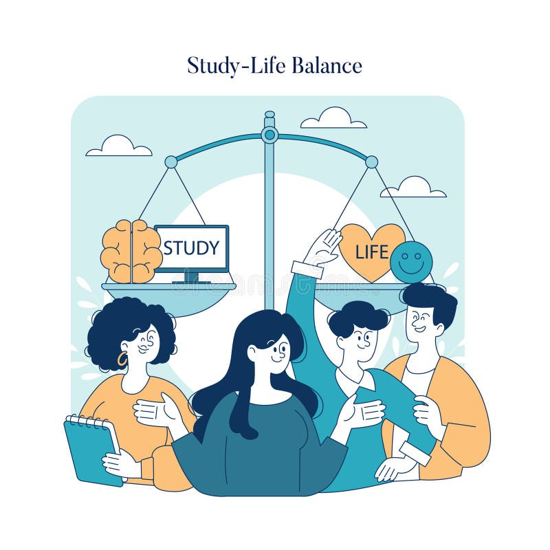 Balancing Study and Life Concept Stock Vector - Illustration of ...