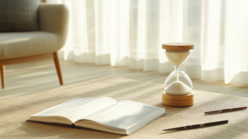 Balancing Time Management with a Sand Timer and Planner Under Soft ...