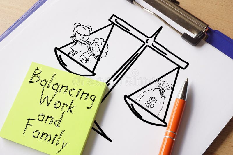 Balancing Work and Family is Shown on the Business Photo Using the Text ...