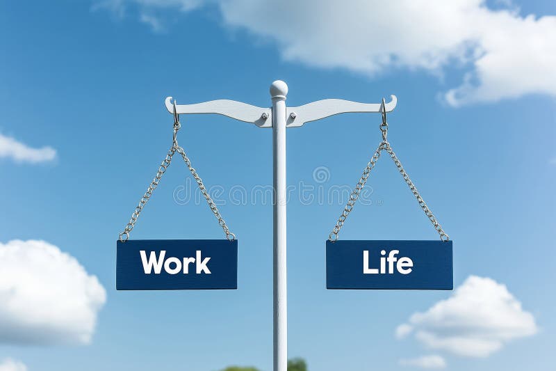 Balancing Work and Life in Harmony Under a Clear Blue Sky Stock Image ...